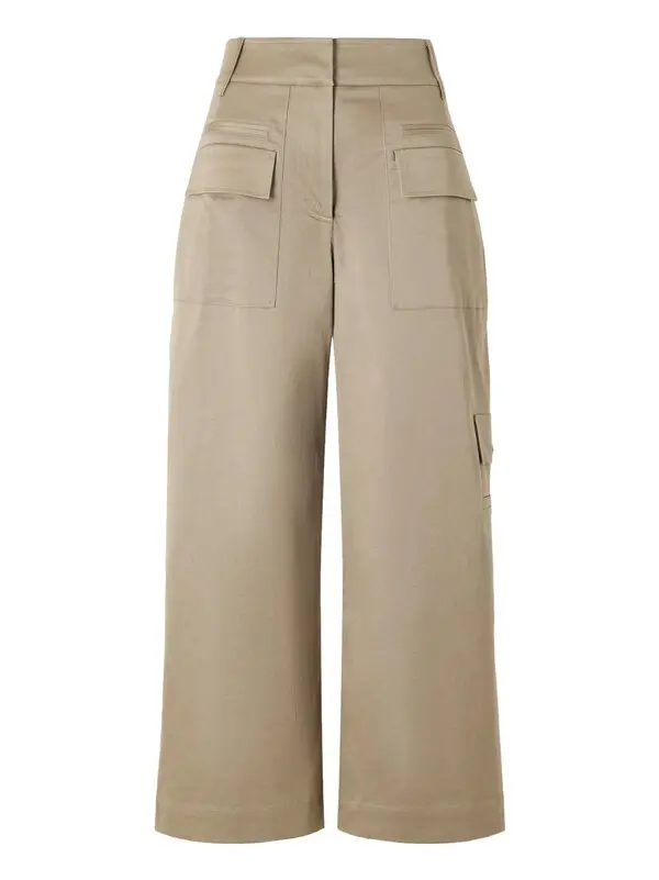 Proenza Schouler White Label Cotton-blend Twill Wide-leg Pants - Neutrals