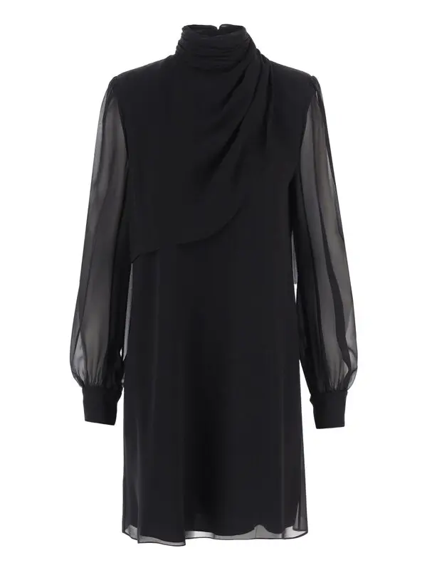 Valentino Garavani Draped Silk Mini Dress - Black