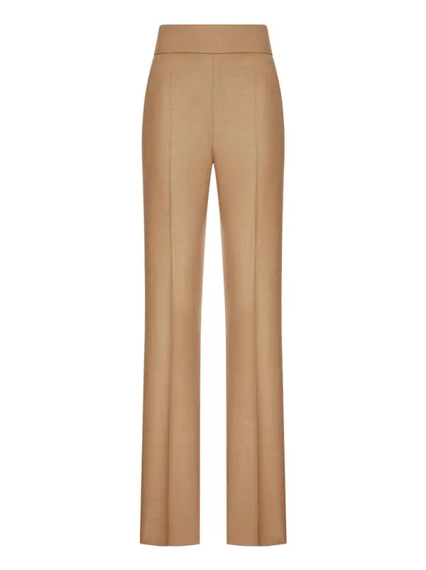Valentino Garavani Pleated Straight-leg Trousers - Camel