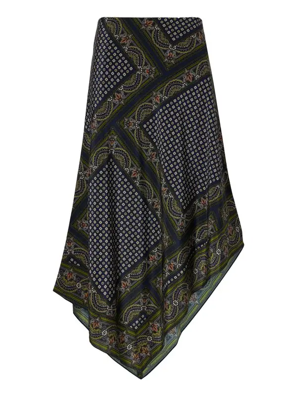 Veronica Beard Hartley Paisley-print Silk-blend Maxi Skirt - Navy