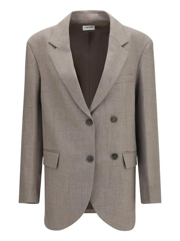 P.a.r.o.s.h Double-breasted Peak Lapel Blazer - Gray