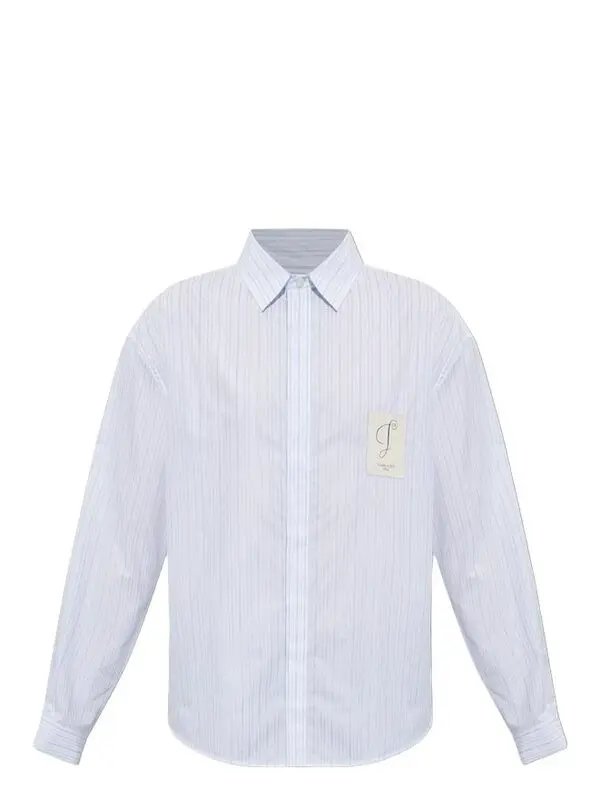 Jacquemus Logo-patch Striped Shirt - White/blue