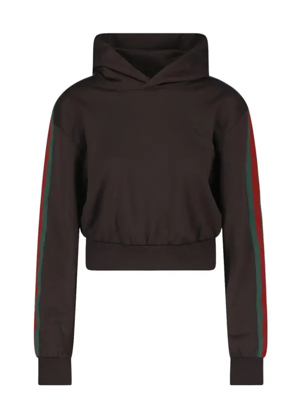 Gucci Long Sleeve Hooded Sweatshirt - Brown