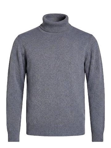 ROBERTO COLLINA Merino Wool Cashmere Blend Turtleneck Sweater - Blue