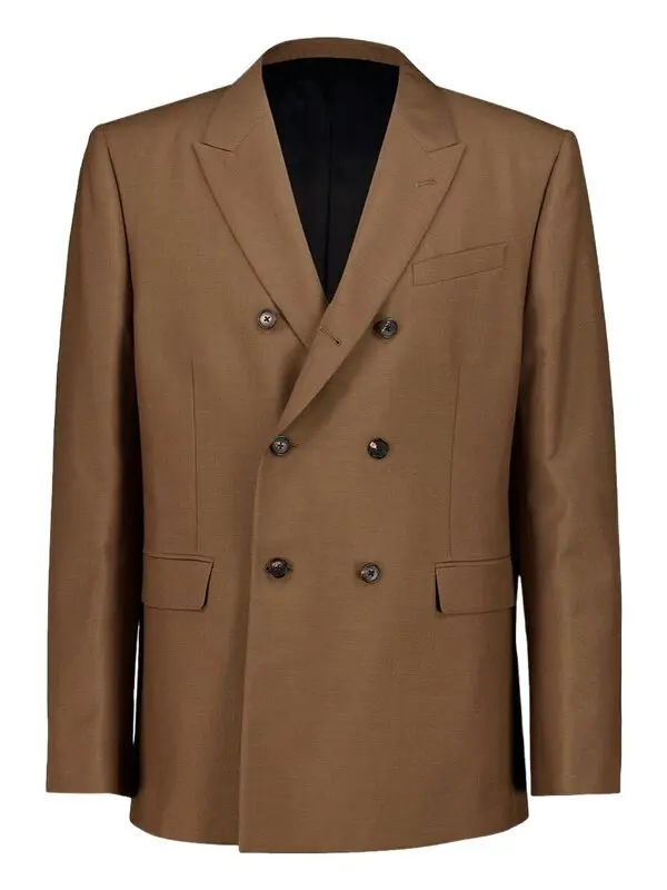 Celine Double Breasted Long Sleeve Jacket - Brown