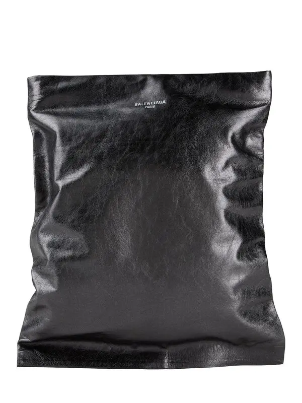 Balenciaga Leather Clutch - Black