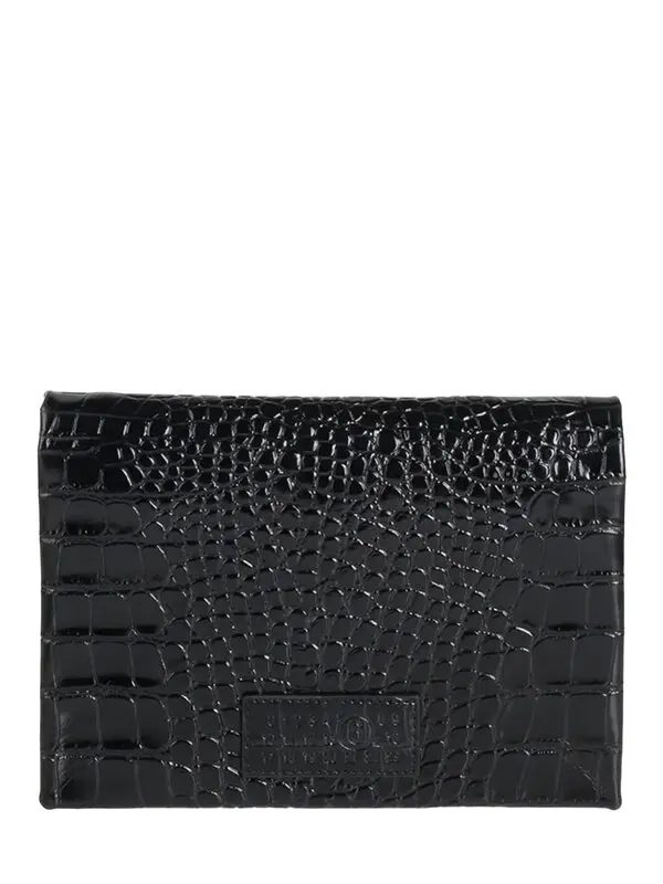 MAISON MARGIELA Crocodile-embossed Clutch - Black