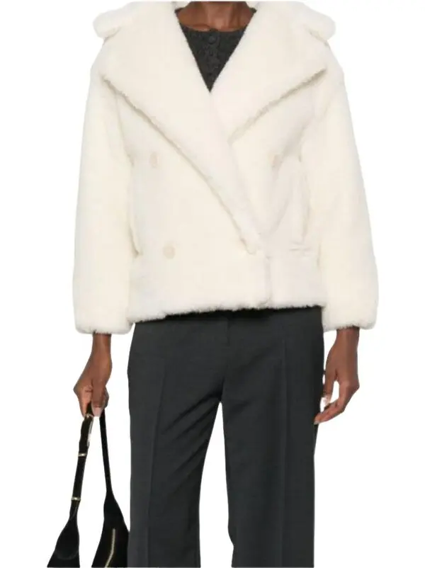 Max Mara Aluno Double-breasted Coat - White