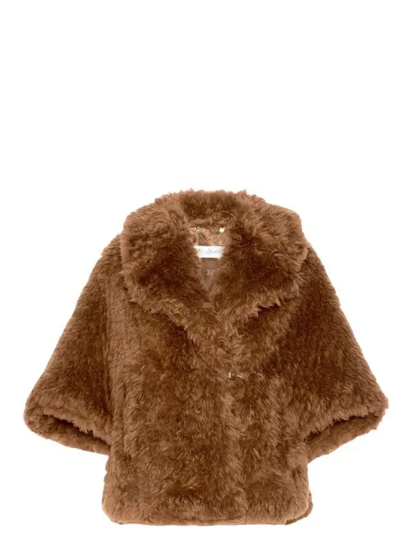 Max Mara Double-breasted Faux Fur Jacket - Brown