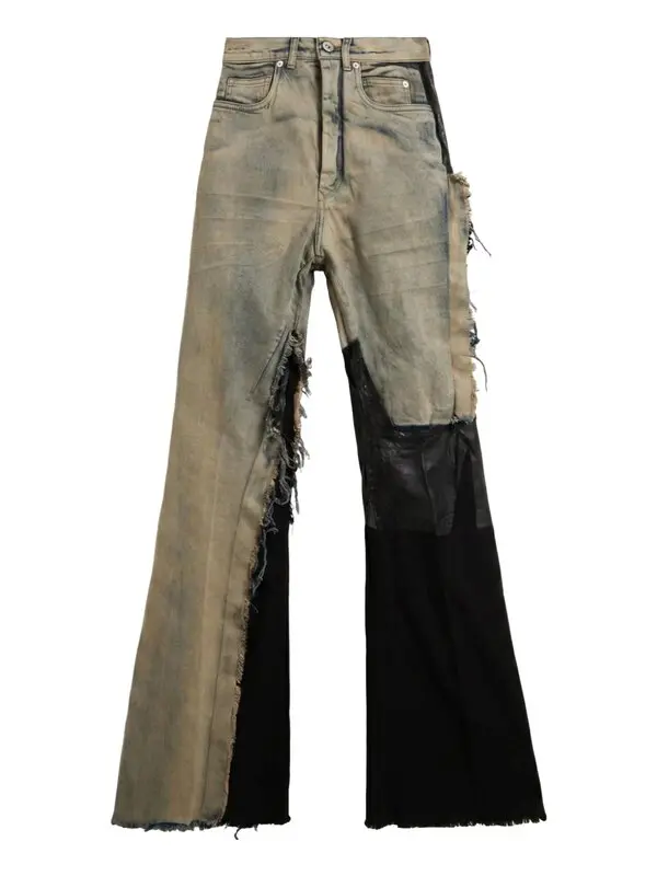 Rick Owens Two-tone Flare Jeans - Blue