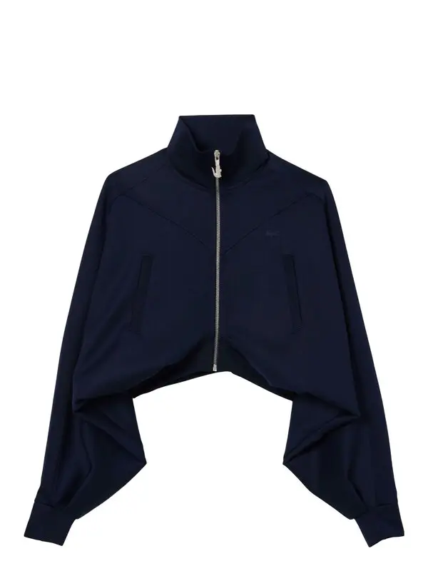 Lacoste Stand Collar Zip Up Cropped Jacket - Black