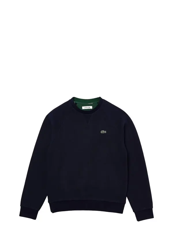 Lacoste Crewneck Sweatshirt With Chest Emblem - Black