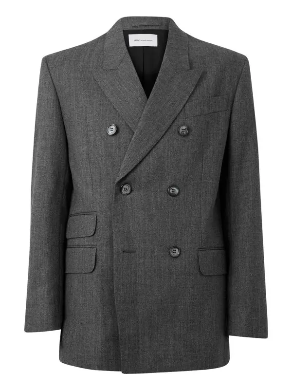 AMI Paris Loosefit Doublebreasted Blazer - No