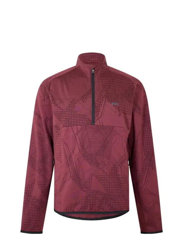Hugo Boss Standcollar Halfzip Jacket - Red