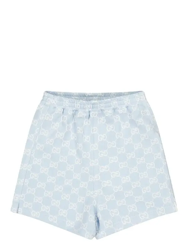 Gucci Gg Monogram Print Shorts - Blue