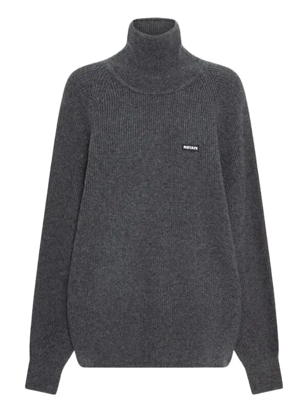 ROTATE BY BIRGER CHRISTENSEN Highneck Knit Sweater - Grey