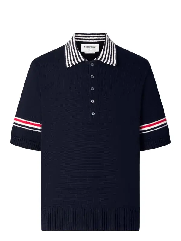 Thom Browne Rwb Armband Sailboat Polo Shirt - Navy