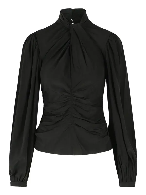 Isabel Marant Étoile Long Sleeve Ruched Shirt - Black