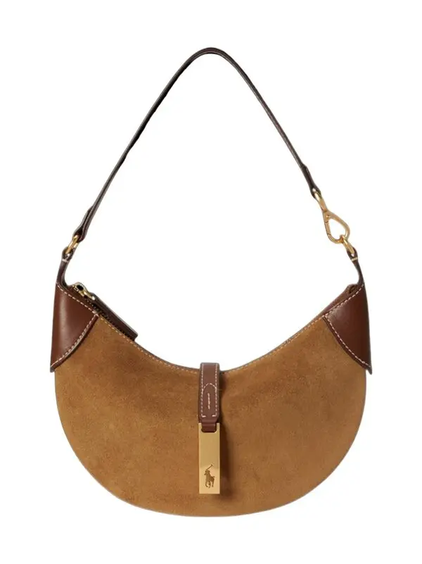 Polo Ralph Lauren Mini Polo Id Suede Shoulder Bag - Brown