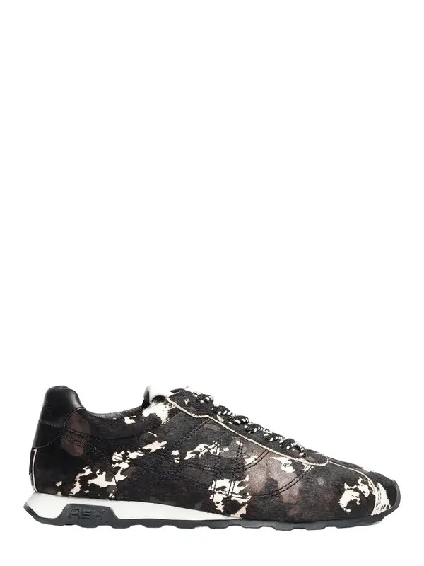 Ash Round-toe Sneakers With Lace-up Front - Black
