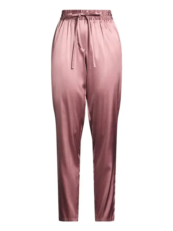 Dolce & Gabbana Satin Trousers With Logo Embellishments - Pink
