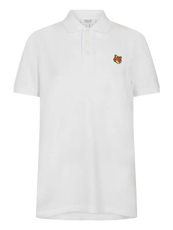Maison Kitsuné Embroidered Shortsleeve Polo - White