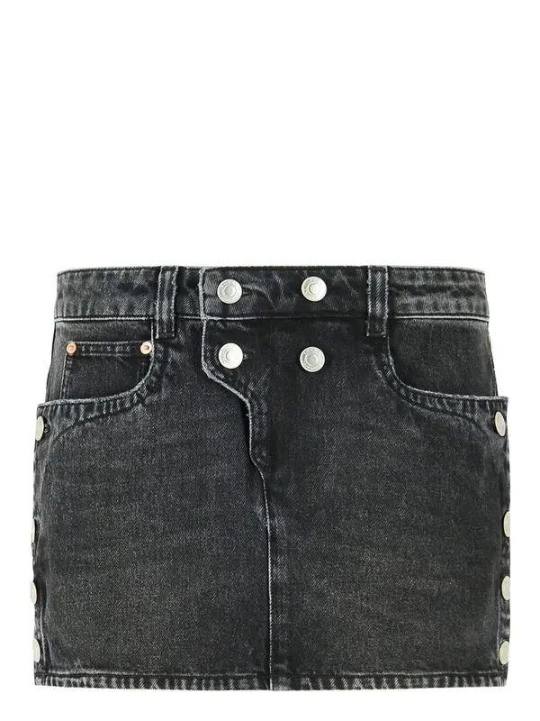 Isabel Marant Étoile Denim Skirt With Side Buttons - Black