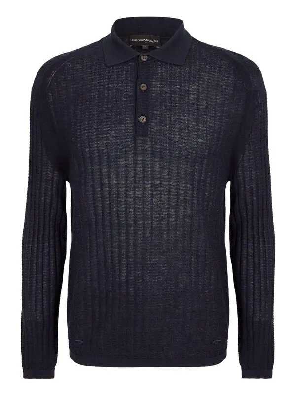 Emporio Armani Longsleeve Polo Shirt - Black