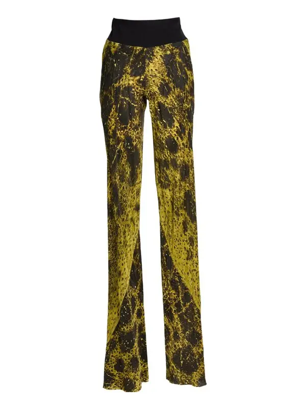 Rick Owens Tie-dye Wide-leg Satin Pants - Green