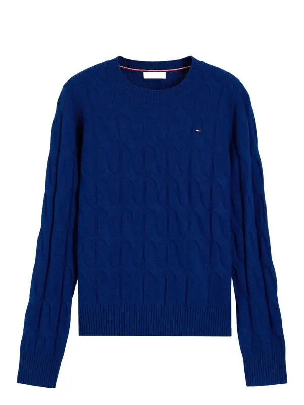 Tommy Hilfiger Wool Cable Knit Sweater - Blue