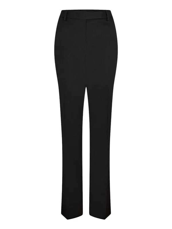 TOM FORD Wool Silk Straight Leg Trousers - Black