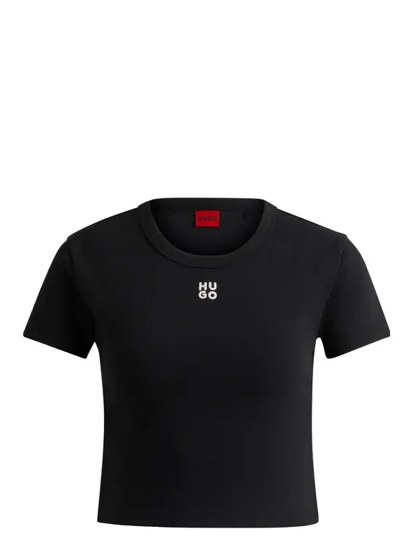 Hugo Boss Fitted Cropped T-shirt - Black