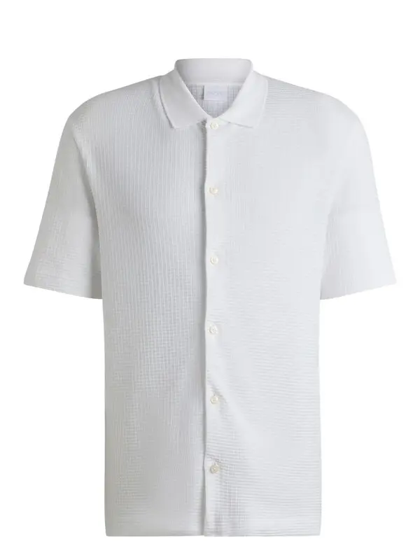Hugo Boss Shortsleeve Knit Shirt - White