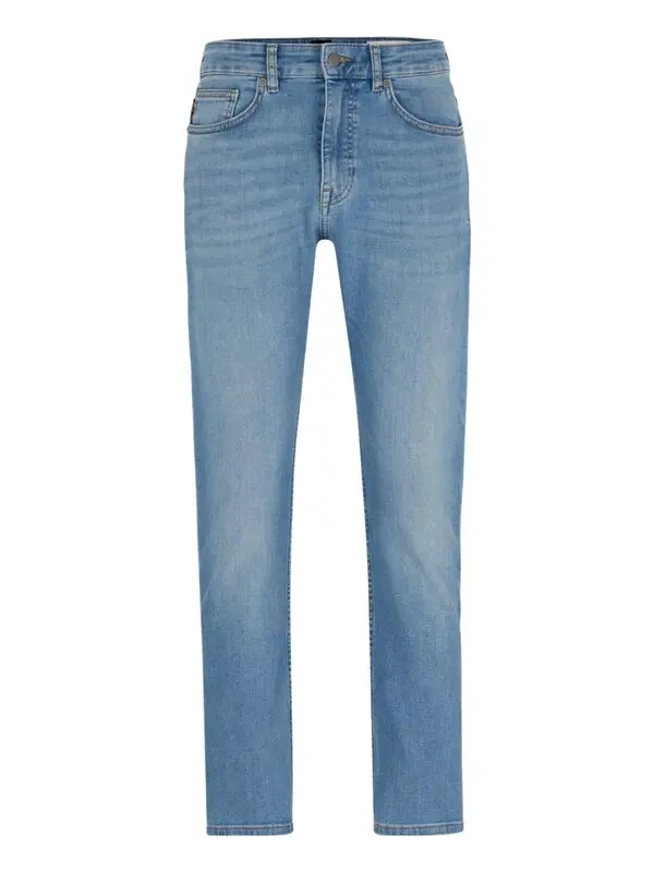 Hugo Boss Light Wash Slim Straight Cropped Jeans - Blue