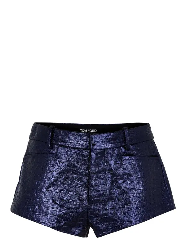 TOM FORD Crocodile Embossed Low-rise Shorts - Black