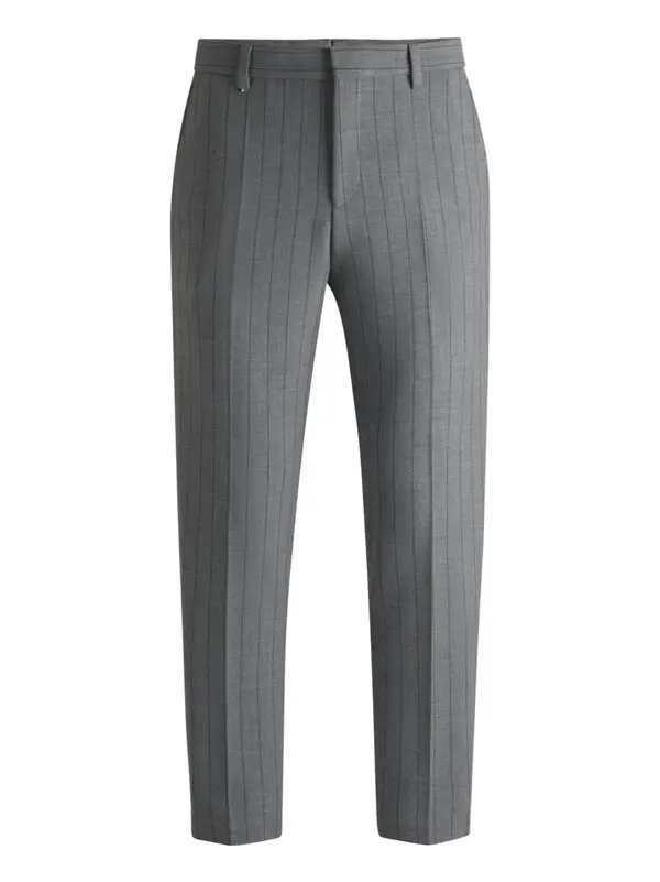 Hugo Boss Finecheck Cropped Trousers - Black