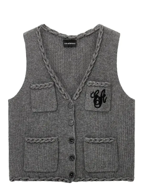 Emporio Armani Yak Wool Blend Vest Signature Capsule - Grey