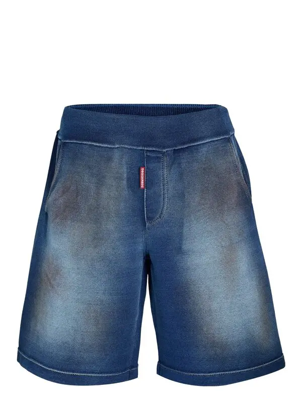 Dsquared2 Relaxed Fit Fleece Jogger Shorts - Blue