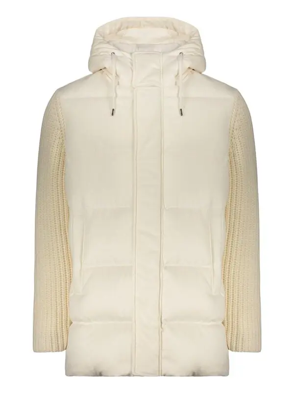Herno Knitted Hooded Coat - White