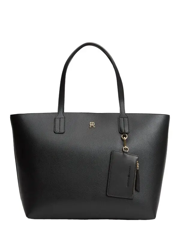 Tommy Hilfiger Tote Bag With Gold Tone Hardware - Black