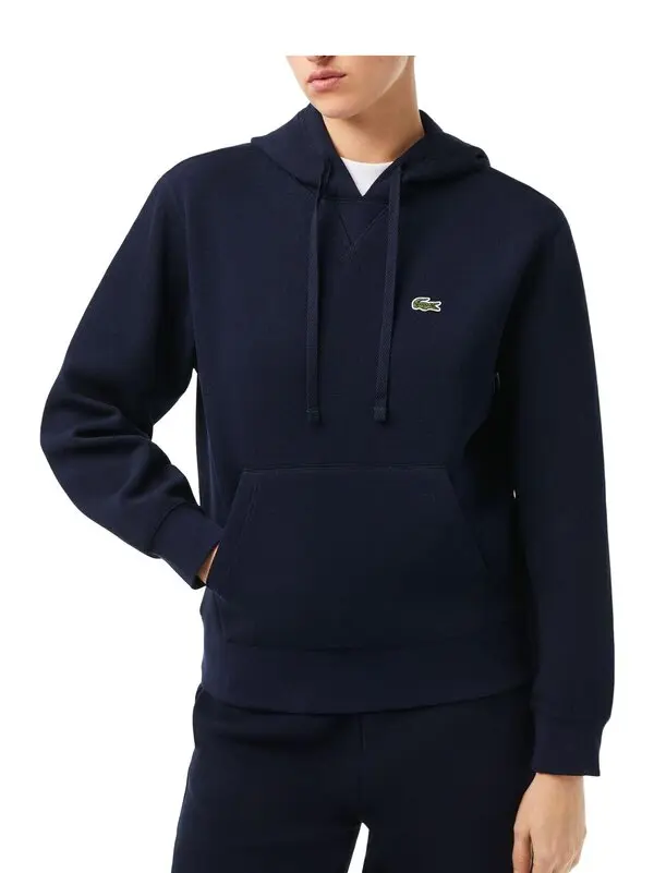Lacoste Pullover Hoodie With Embroidered Logo - Blue