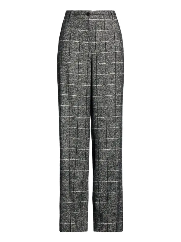 Dolce & Gabbana Plaid Wide-leg Trousers - Black