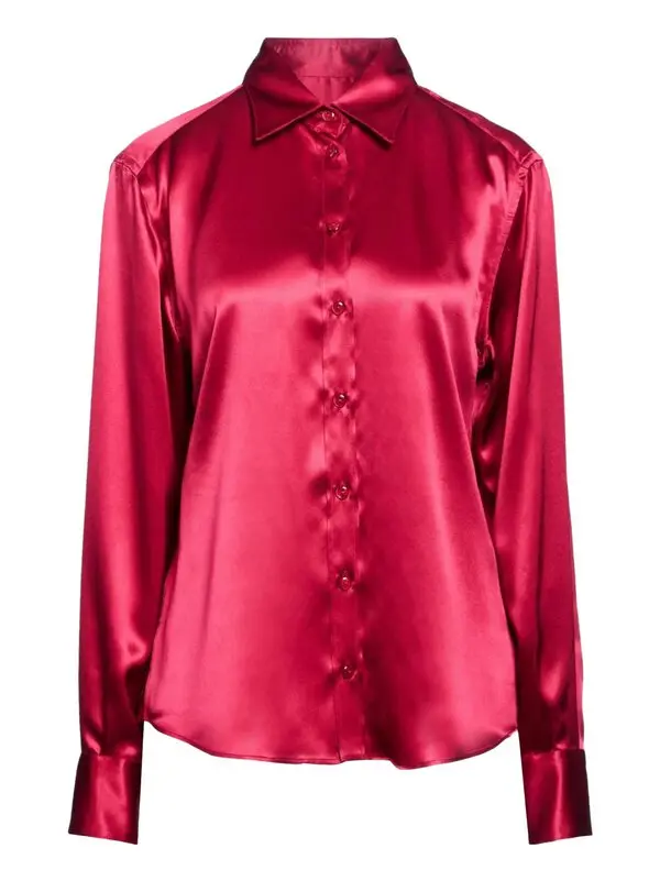 Dolce & Gabbana Satin Long-sleeve Shirt - Red
