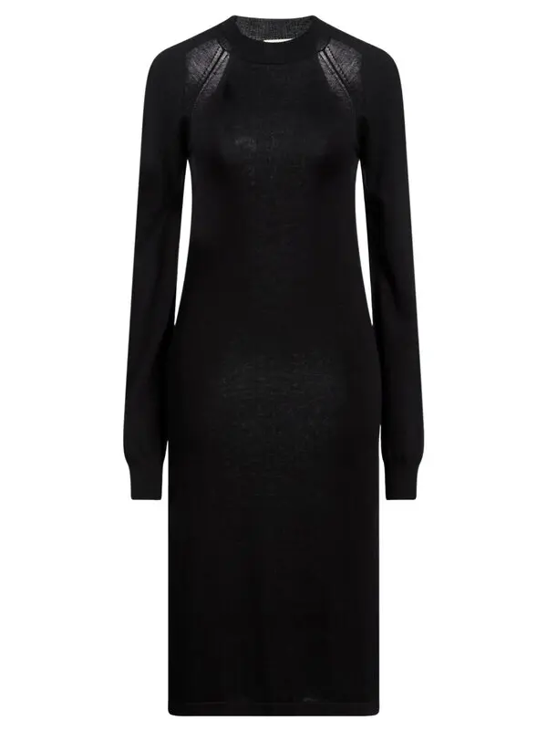 Sportmax Ribbed Knit Dress With Cut-out Detail - Black