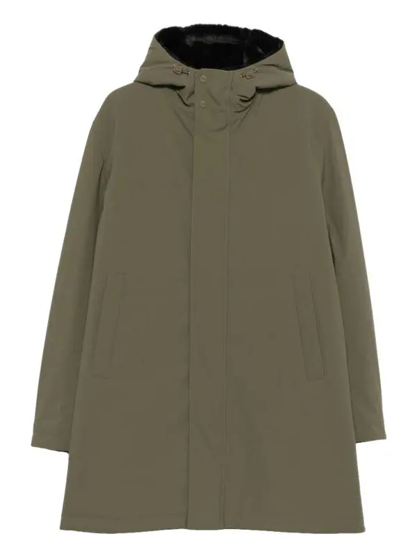 Herno Hooded Faux-fur Trimmed Jacket - Khaki Green
