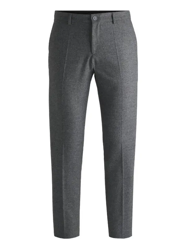 Hugo Boss Heather Grey Straight-leg Cropped Trousers - Silver