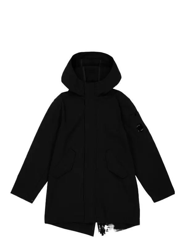 C.P. COMPANY Hooded Midlength Coat - Black