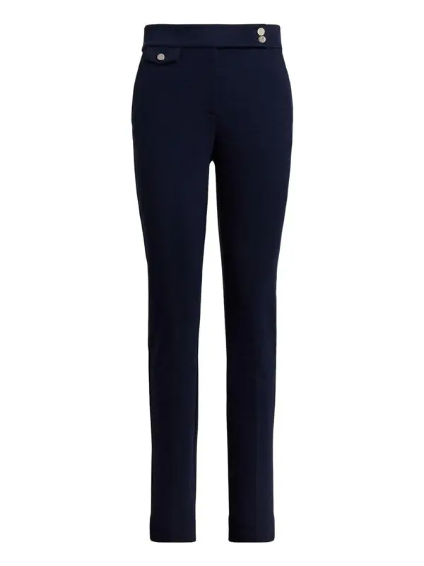 Ralph Lauren Slim Fit Trousers With Button Detail - Black
