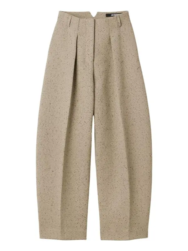 Jacquemus Ovalo Pleated Wide-leg Trousers - Light Brown