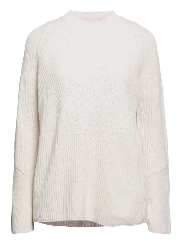 Max Mara Solid-color Wool Knitwear With Long Sleeves And Round Neck - Grey